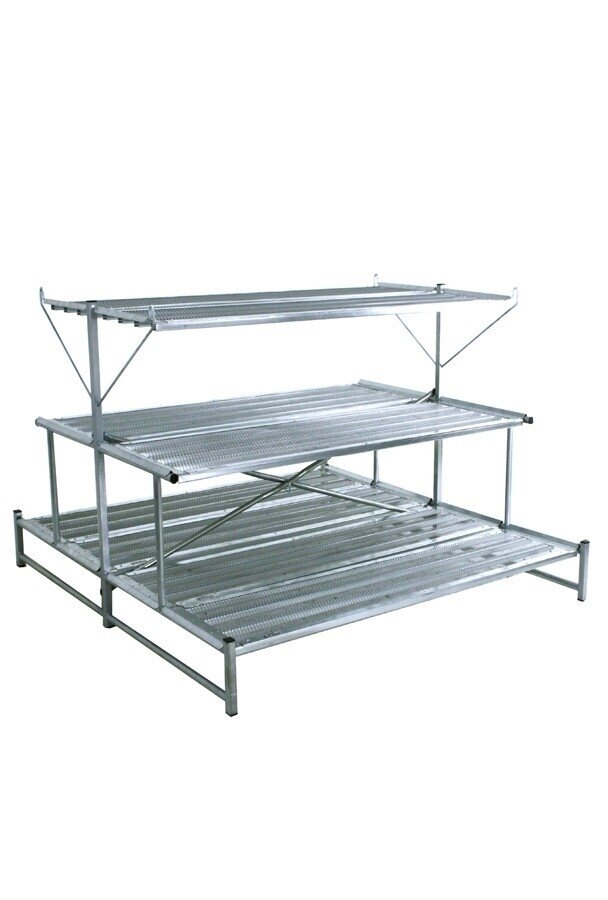 Double Tri-Step Display - Gothic Arch Greenhouses|Gothic Arch Greenhouses